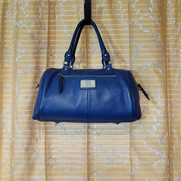 Sharif | Bags | Sharif Blue And Silver Floral Satchel Handbag Euc ...